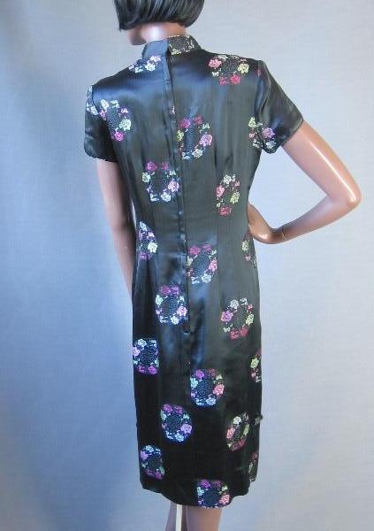 60s Alfred Shaheen Dress Women's Vintage Cheong Sam VFG Medium Brocade ...